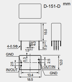 10.7Mhz crystal filter 10M15A 10T15AN-10.7M M. C. F. [ Monolithic ...